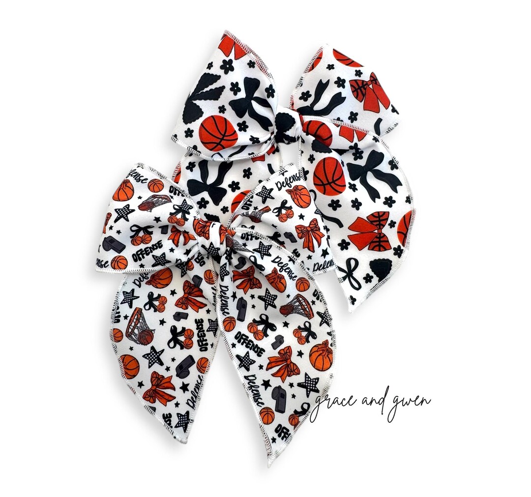 Basketball Gwen Bows | Sailor Hair Bows | Toddler Bow | Bows for Girls ...