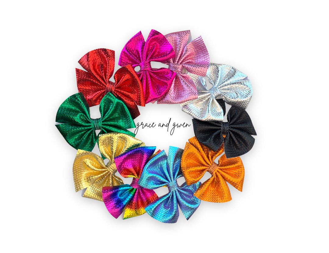 Metallic Liverpool Pinwheel Bows | Hair Bows for Girls | Baby Bows and ...