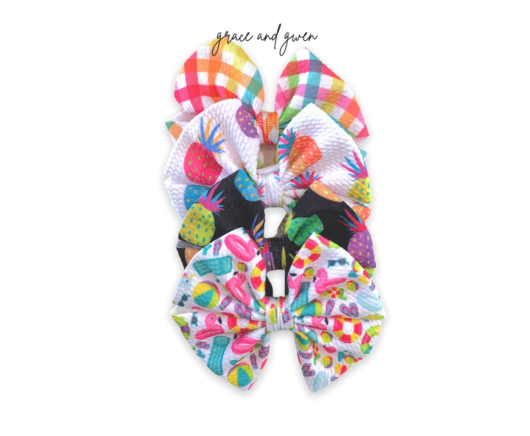 Summer Party Liverpool Pinwheel Bows Hair Bows for Girls Baby Bows and ...