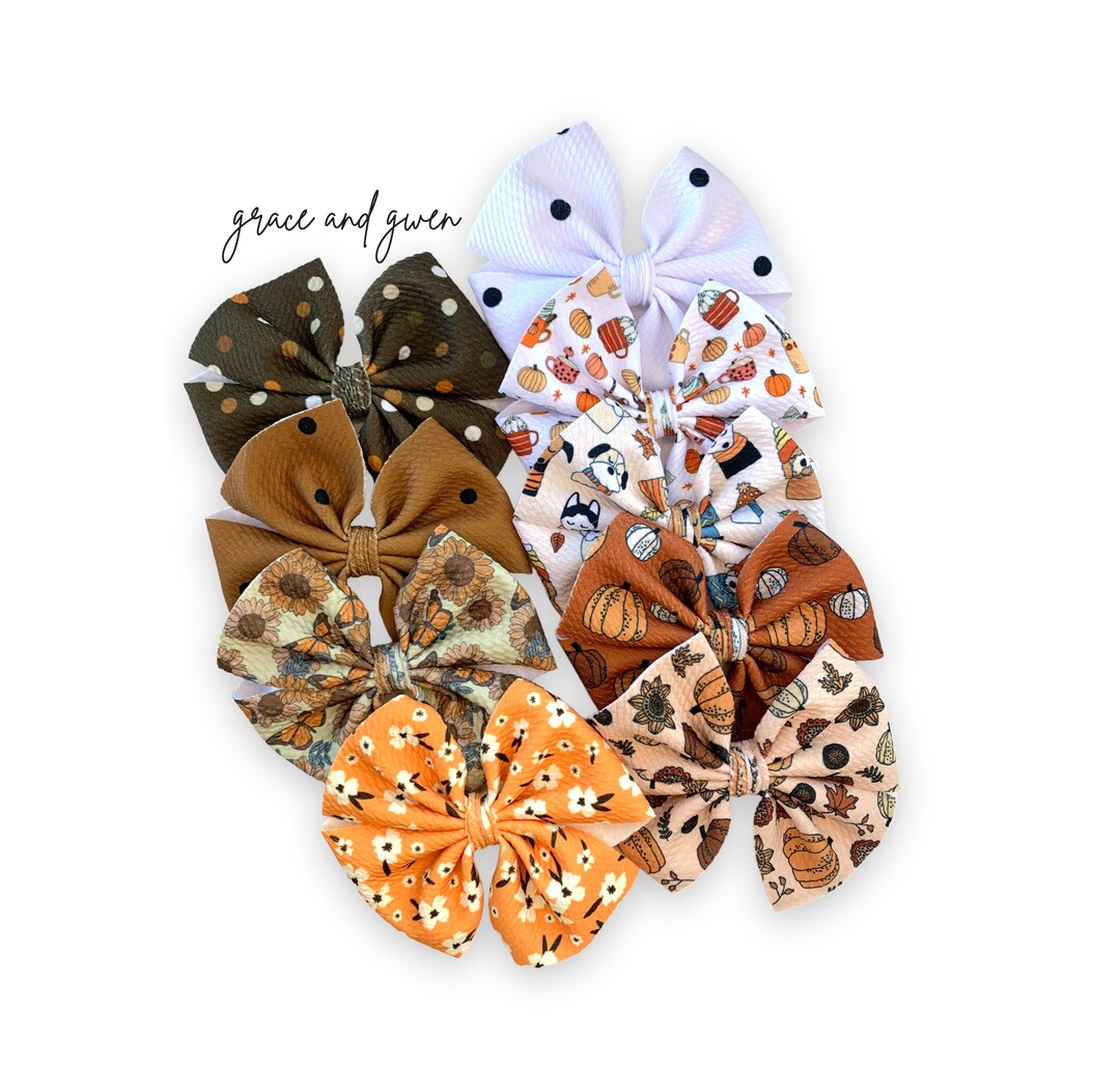 Fall Prints Liverpool Pinwheel Bows | Hair Bows for Girls | Baby Bows ...