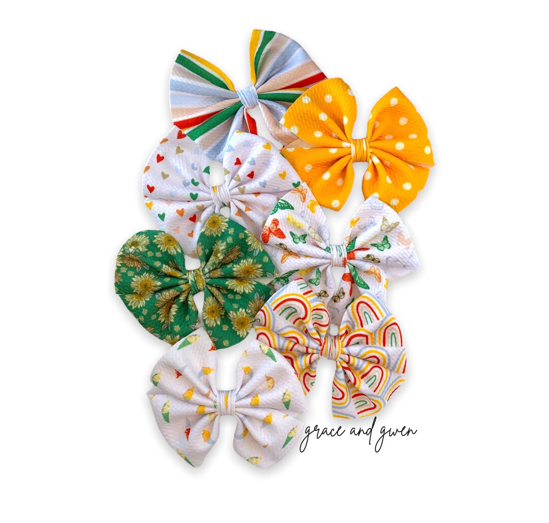 End of Summer Liverpool Pinwheel Bows | Hair Bows for Girls | Baby Bows ...