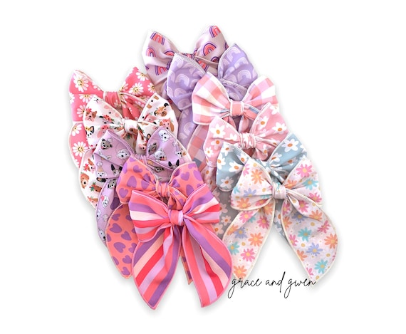 Pink and Purple Sailor Bows Collection Hair Bows for Girls - Etsy