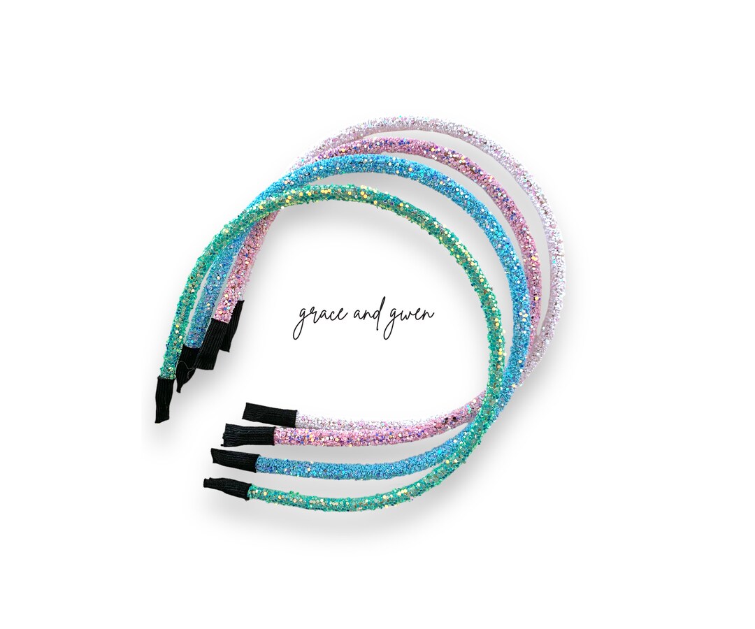 Pastel Chunky Iridescent Glitter Headbands Glitter Headbands Girl's ...