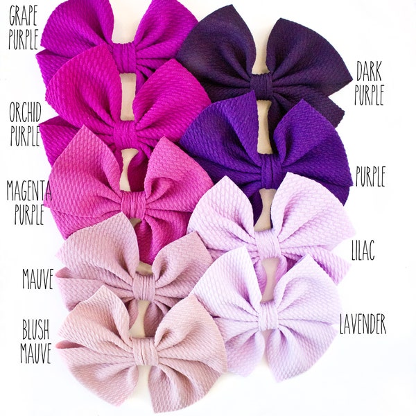 Purple Hair Bow - Etsy