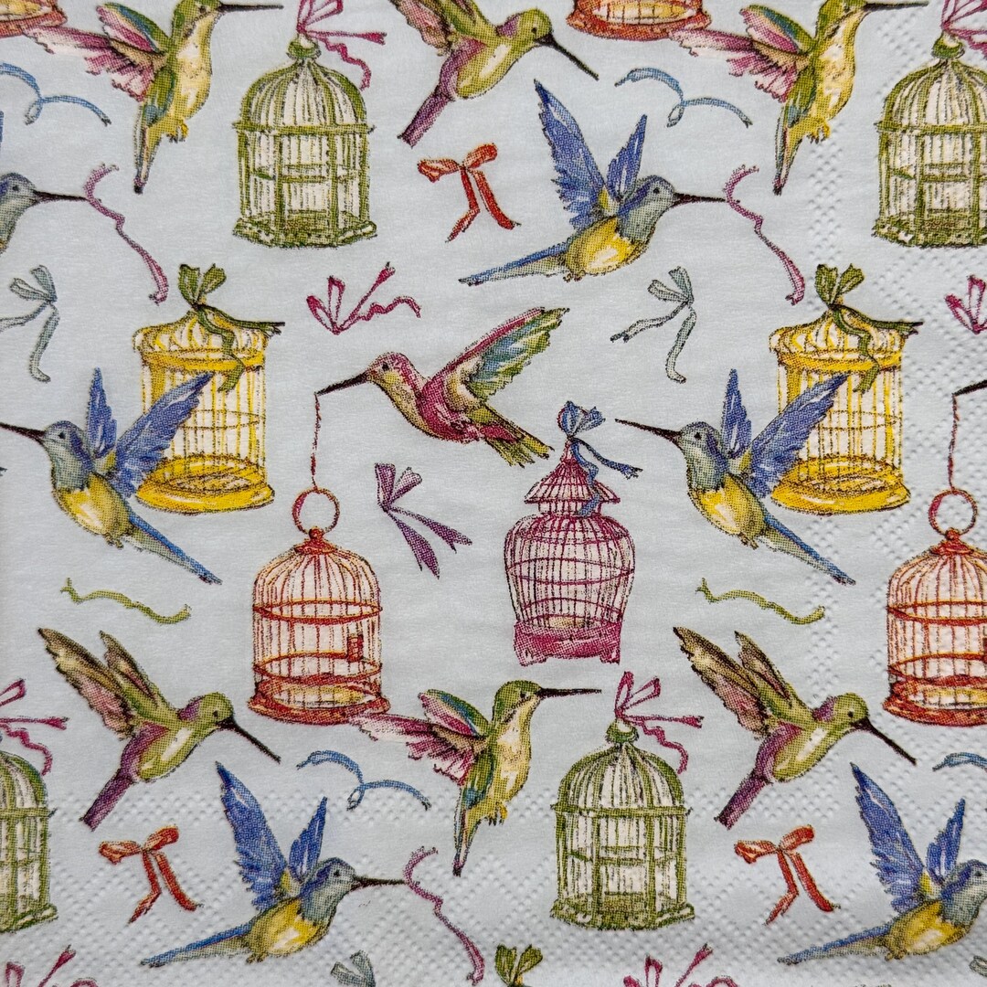 Hummingbird Birdcage Napkin for Decoupage Craft Scrapbooking Cardmaking ...