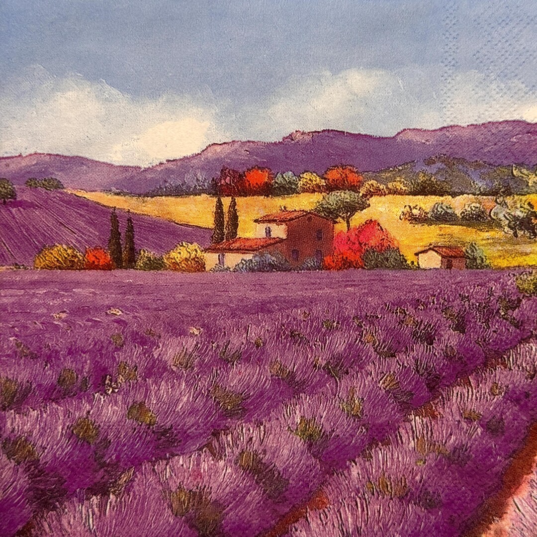 Scenic Lavender Fields and Tuscan Countryside Landscape Paper Napkin ...