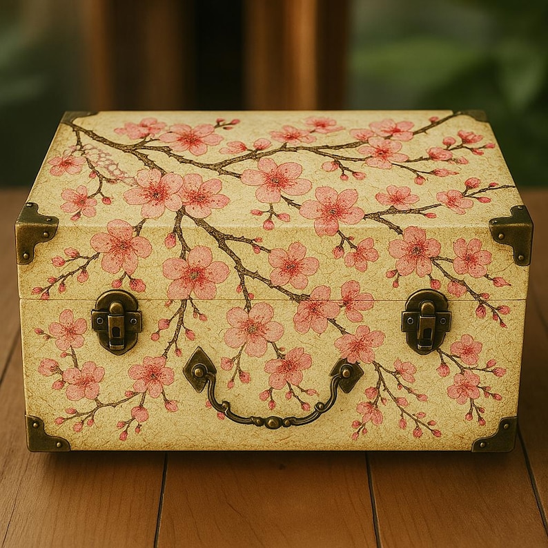 Unfinished Wooden Craft Box, Decoupage Storage Chest, DIY Wood Keepsake ...