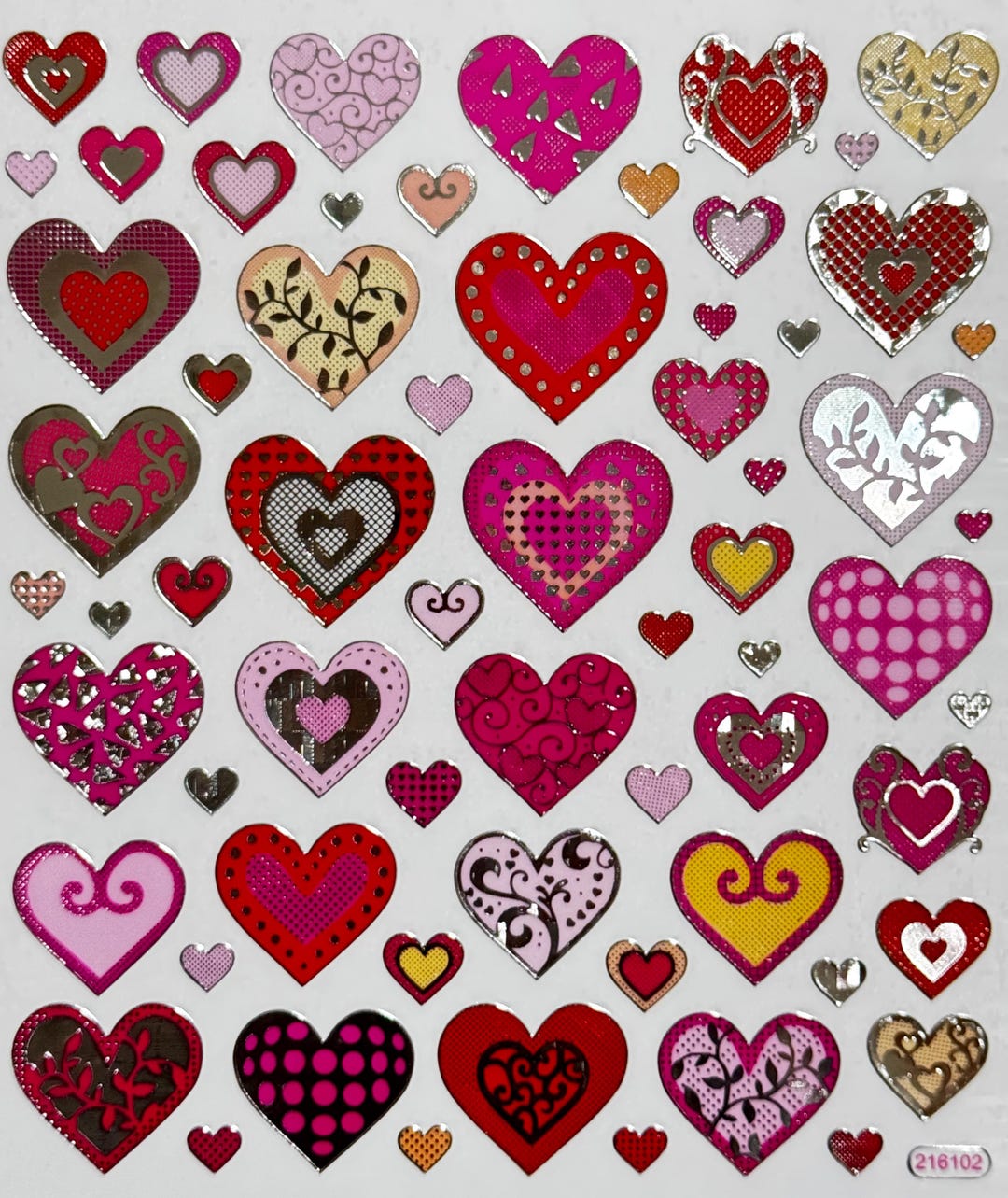 Valentine Flat Heart Stickers, Love Hearts Stickers Valentine Day ...
