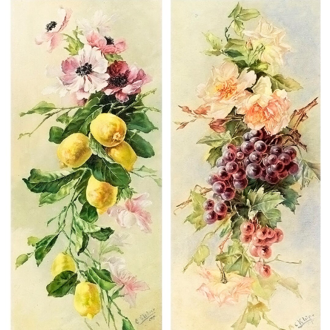 Vintage Fruit Decoupage Rice Paper, Floral Art Lemons Grapes Pears ...
