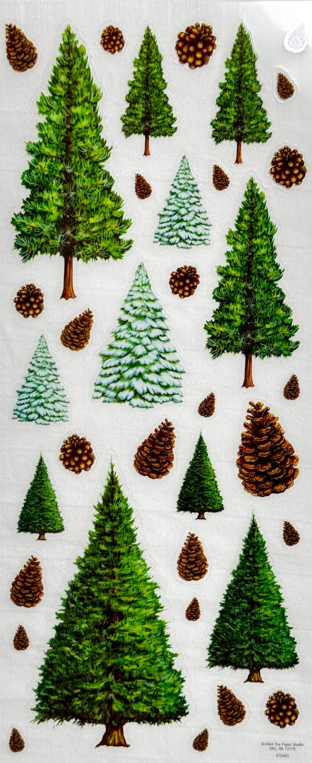 Christmas Stickers Set, Pine Tree Pinecone Stickers, Winter Forest ...