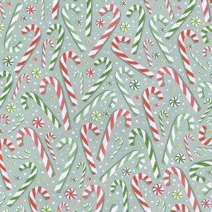 Candy Cane Decoupage Rice Paper Red Green White Christmas Design 8"x11 ...
