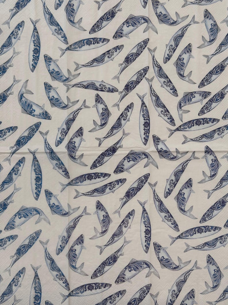 Elegant Fish Paper Napkin for Decoupage Scrapbooking Cardmaking, Ocean ...