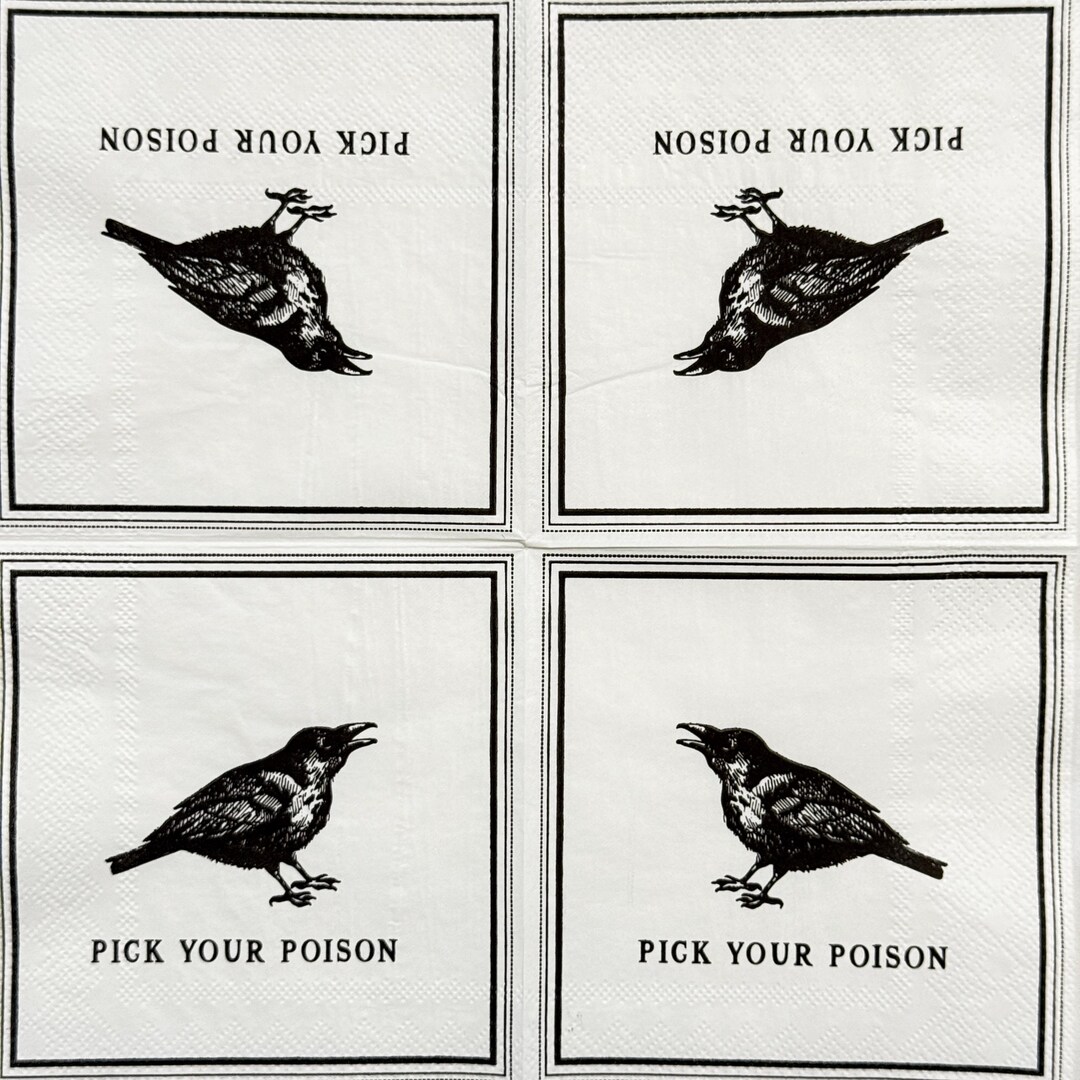 Pick Your Poison Raven Paper Napkin for Decoupage Scrapbooking Card ...