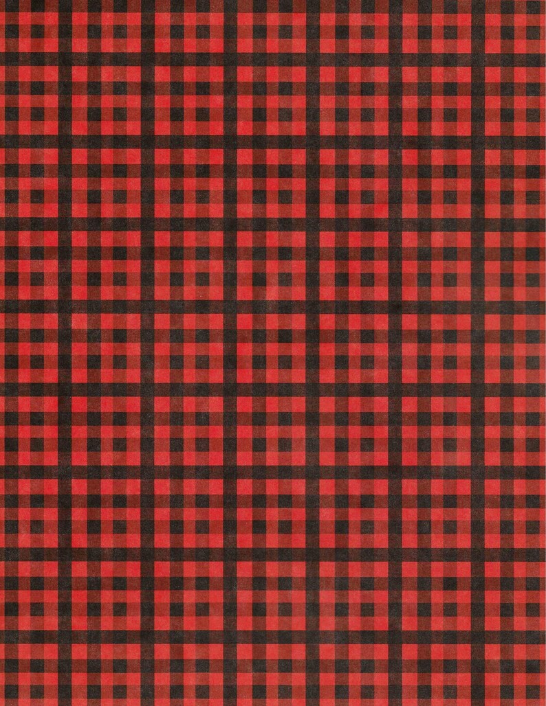 Buffalo Plaid Pattern Craft Paper, Red Black Checkered Design for ...