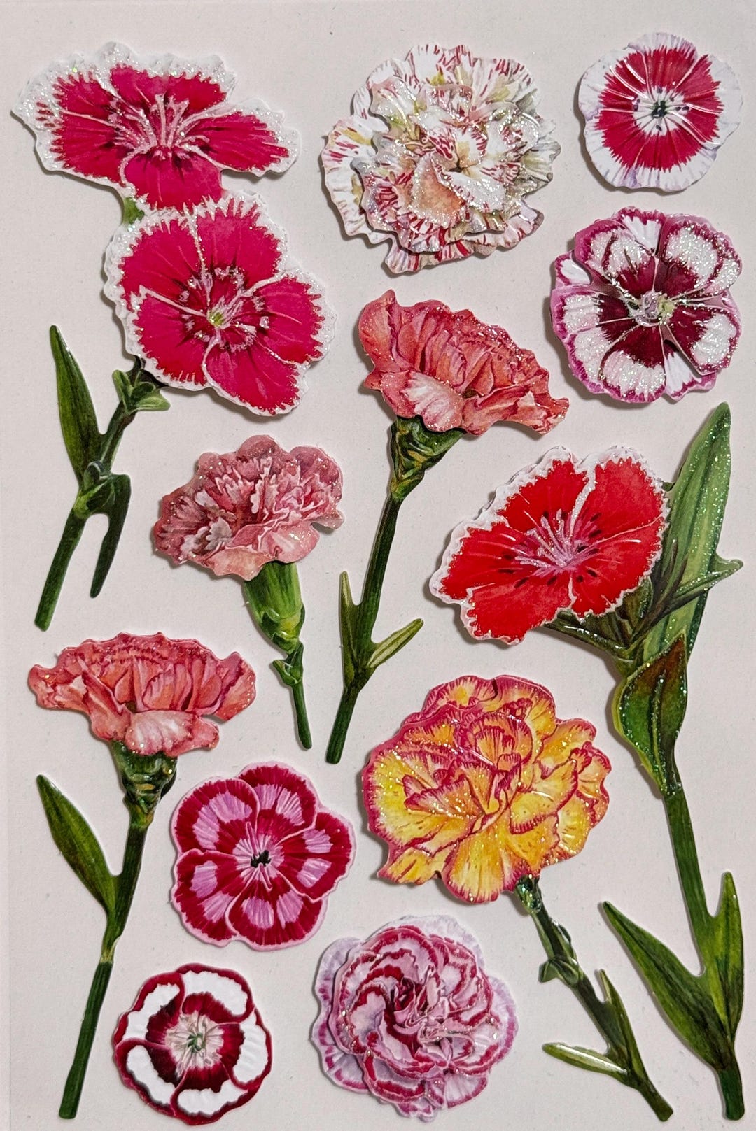 3D Carnation Stickers Set – Pop-up Floral Stickers for Scrapbooking ...