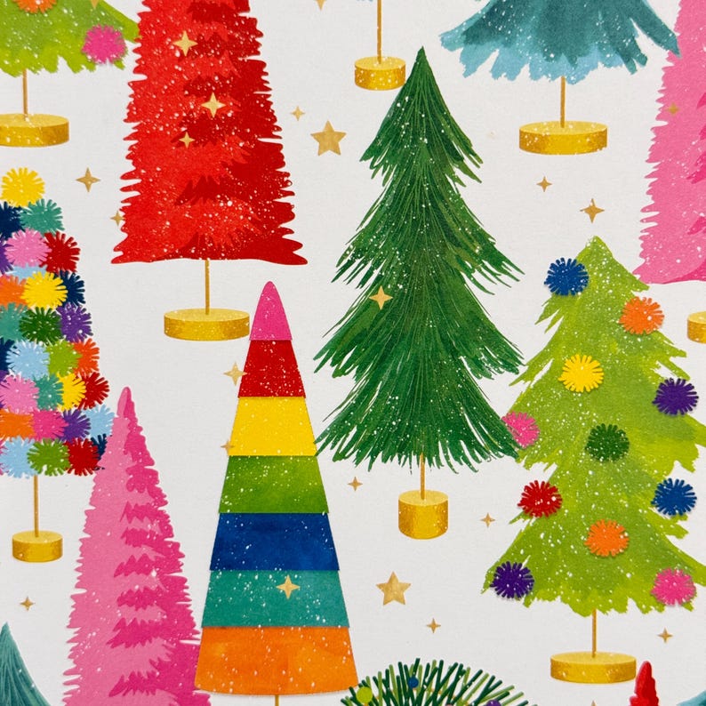 Christmas Tree Collage Craft Paper 12"x6" 50lb (130gsm) — 1 Sheet ...