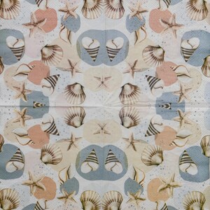 Coastal Seashell Starfish Paper Napkin for Decoupage Scrapbooking Card ...