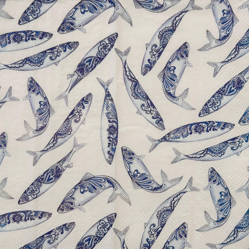 Elegant Fish Paper Napkin for Decoupage Scrapbooking Cardmaking, Ocean ...