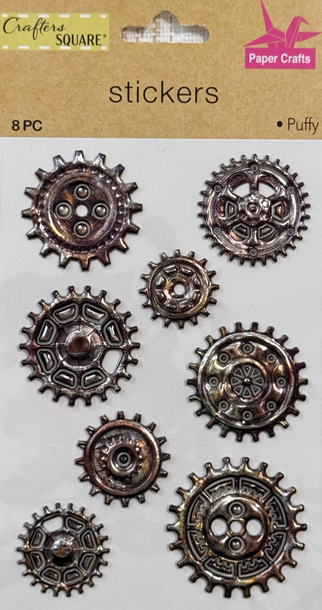 Steampunk Stickers, Puffy Stickers With Silver Metal Gears, Vintage ...