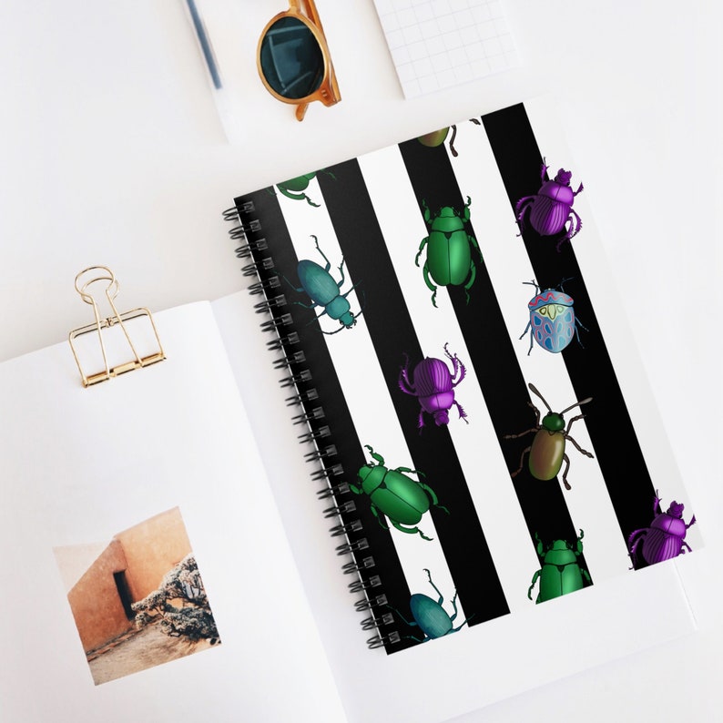 Beetle Stripe Spiral Notebook Ruled Line - Etsy