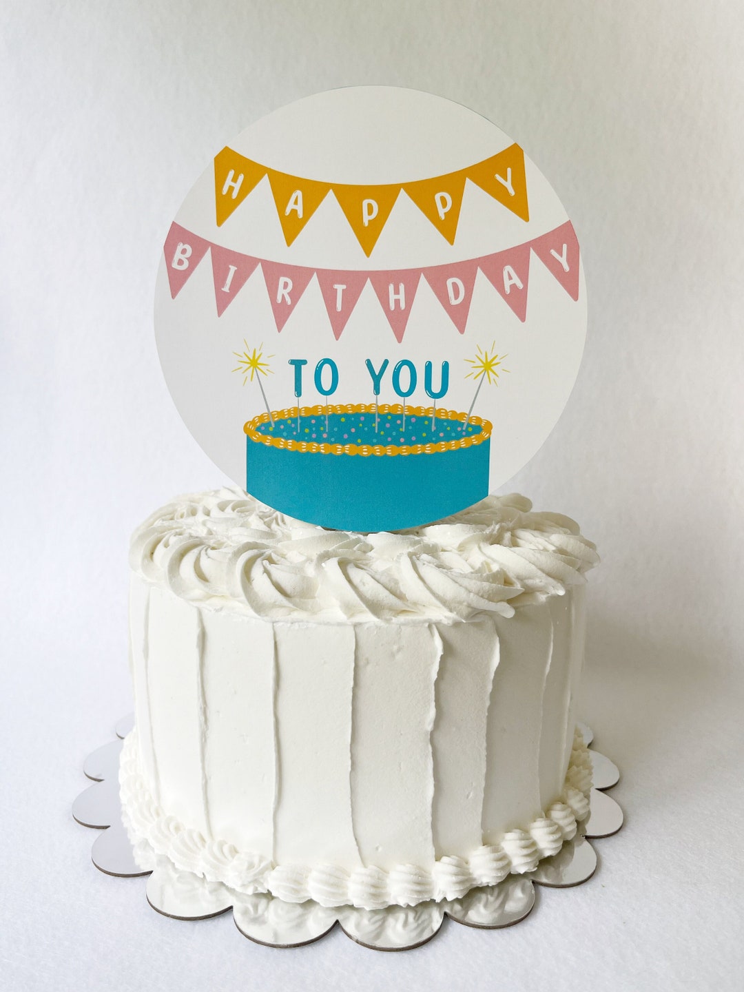 Digital Birthday Cake Topper / Print at Home / Happy Birthday Topper - Etsy