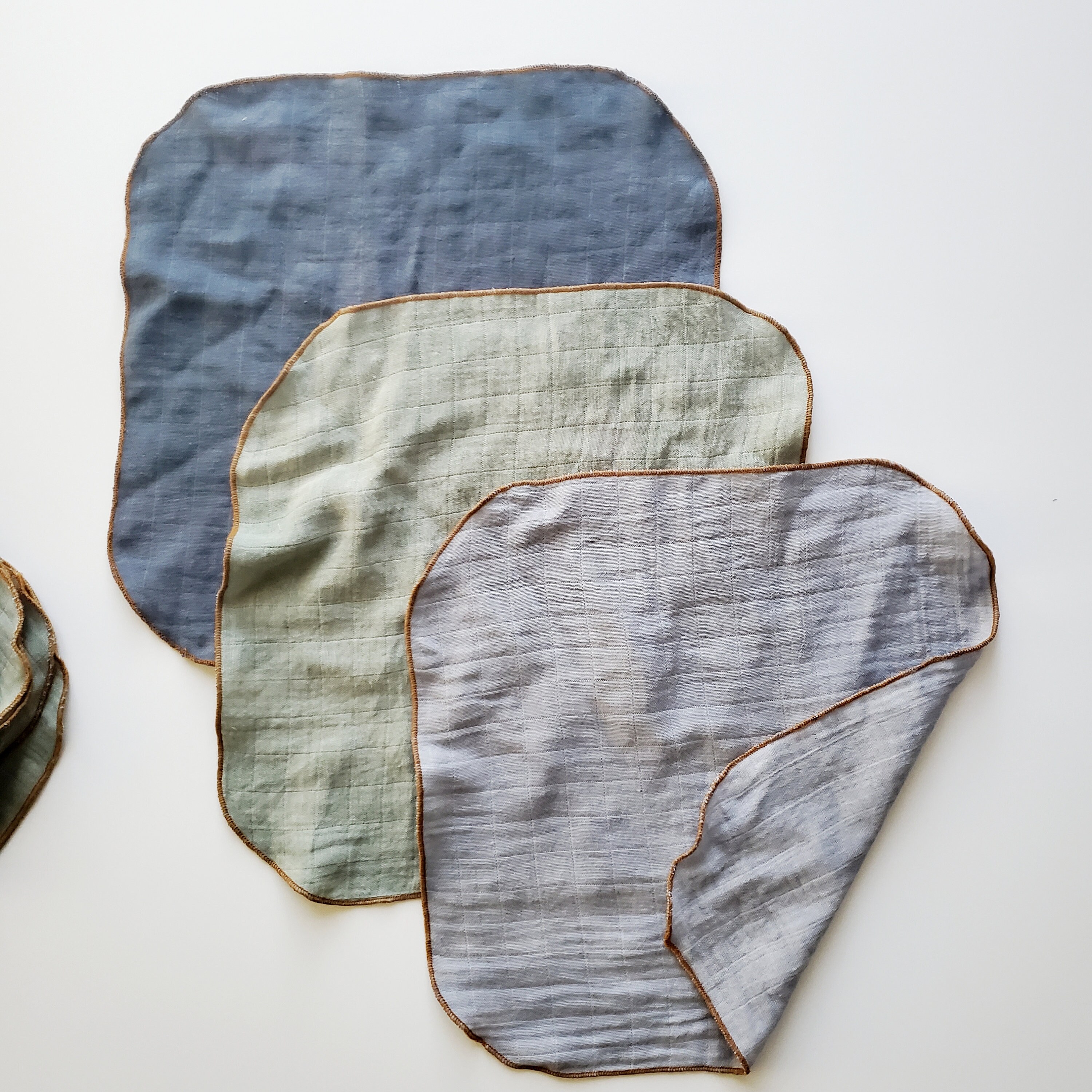 Hand Dyed Organic Cotton Bamboo Handkerchief Set: 10x10 Reusable Cloth ...
