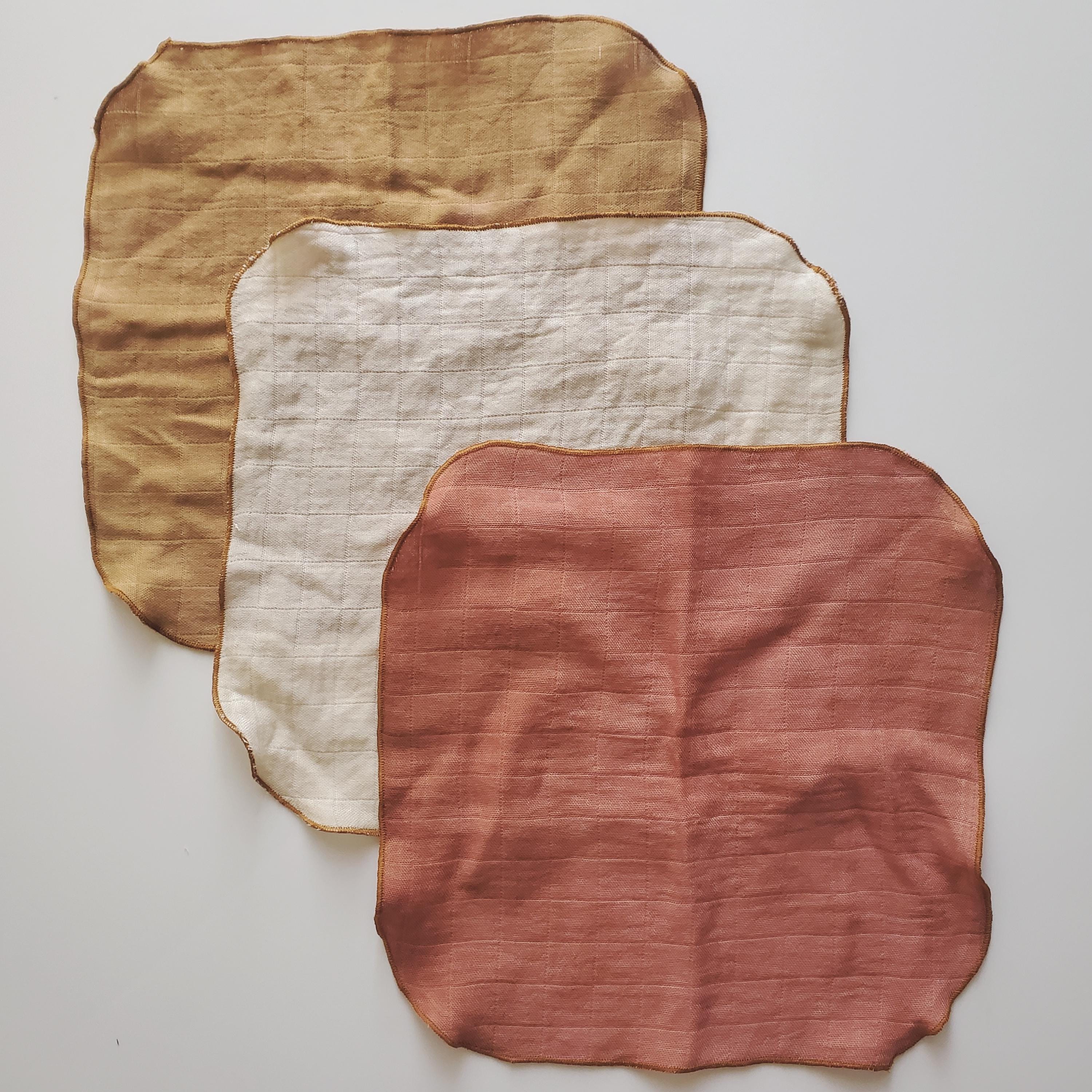 Hand Dyed Organic Cotton Bamboo Handkerchief Set: 10x10 Reusable Cloth ...