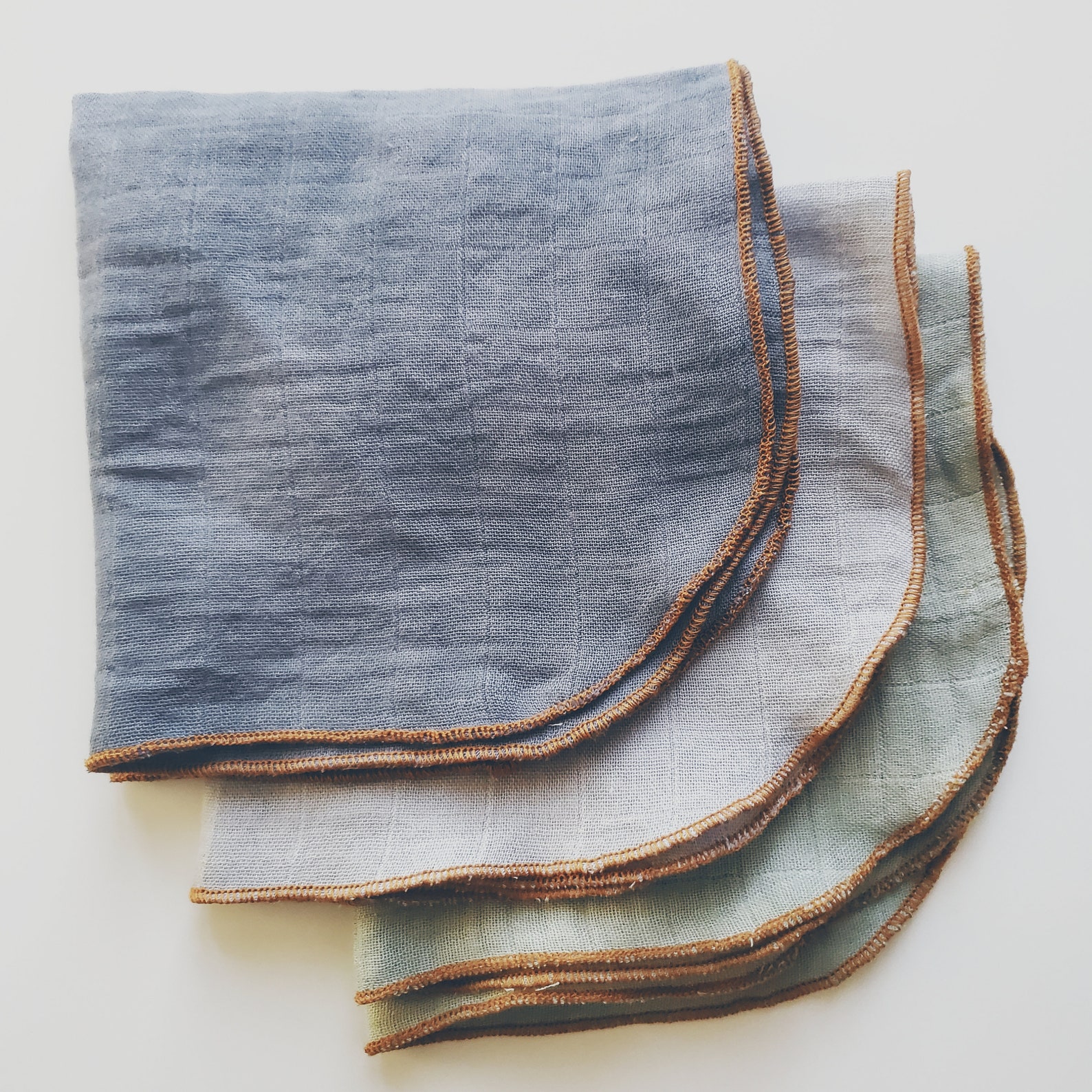 Hand Dyed Organic Cotton Bamboo Handkerchief Set: 10x10 Reusable Cloth ...