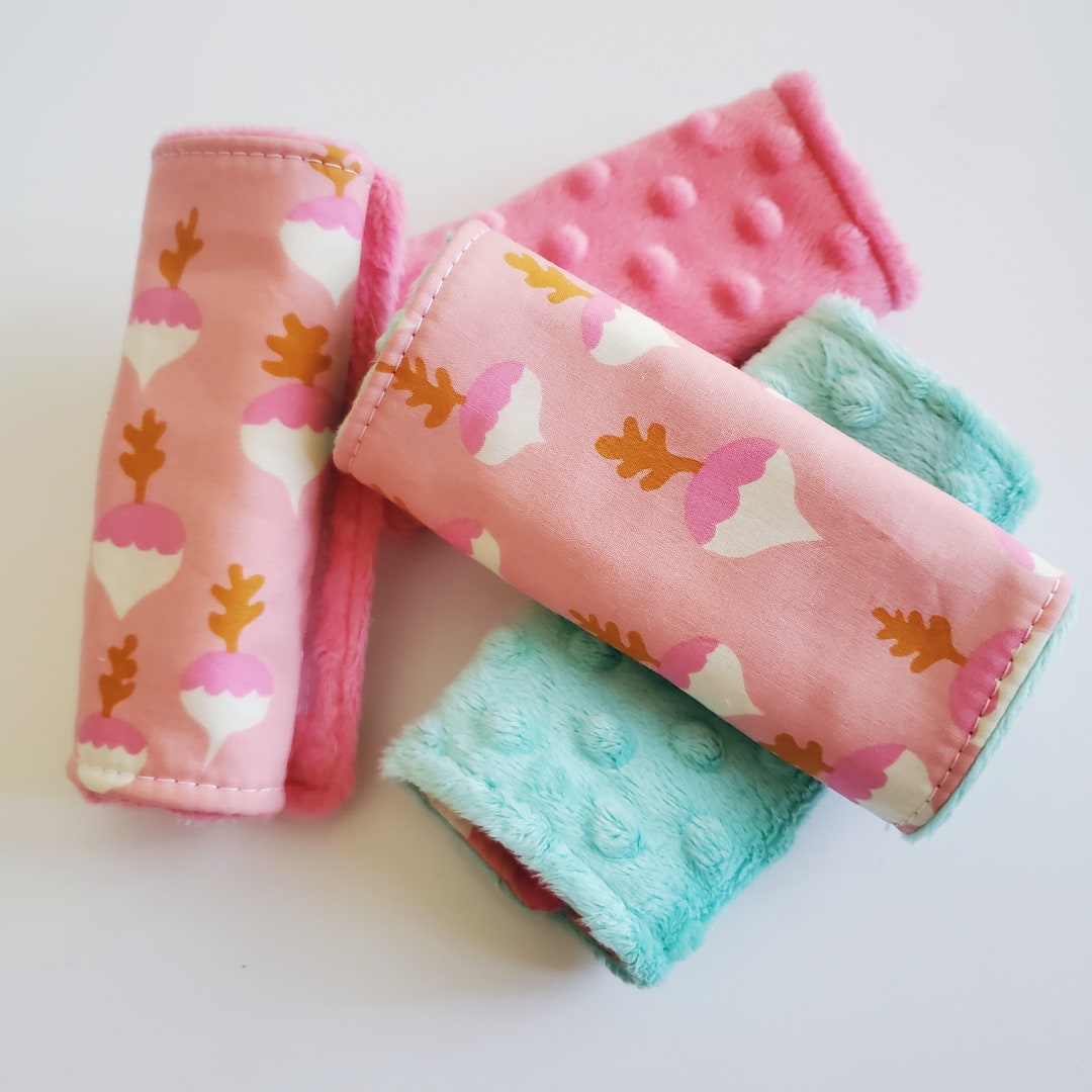 Pink Radish Car Seat Strap Covers, Reversible Minky Car Seat Strap ...