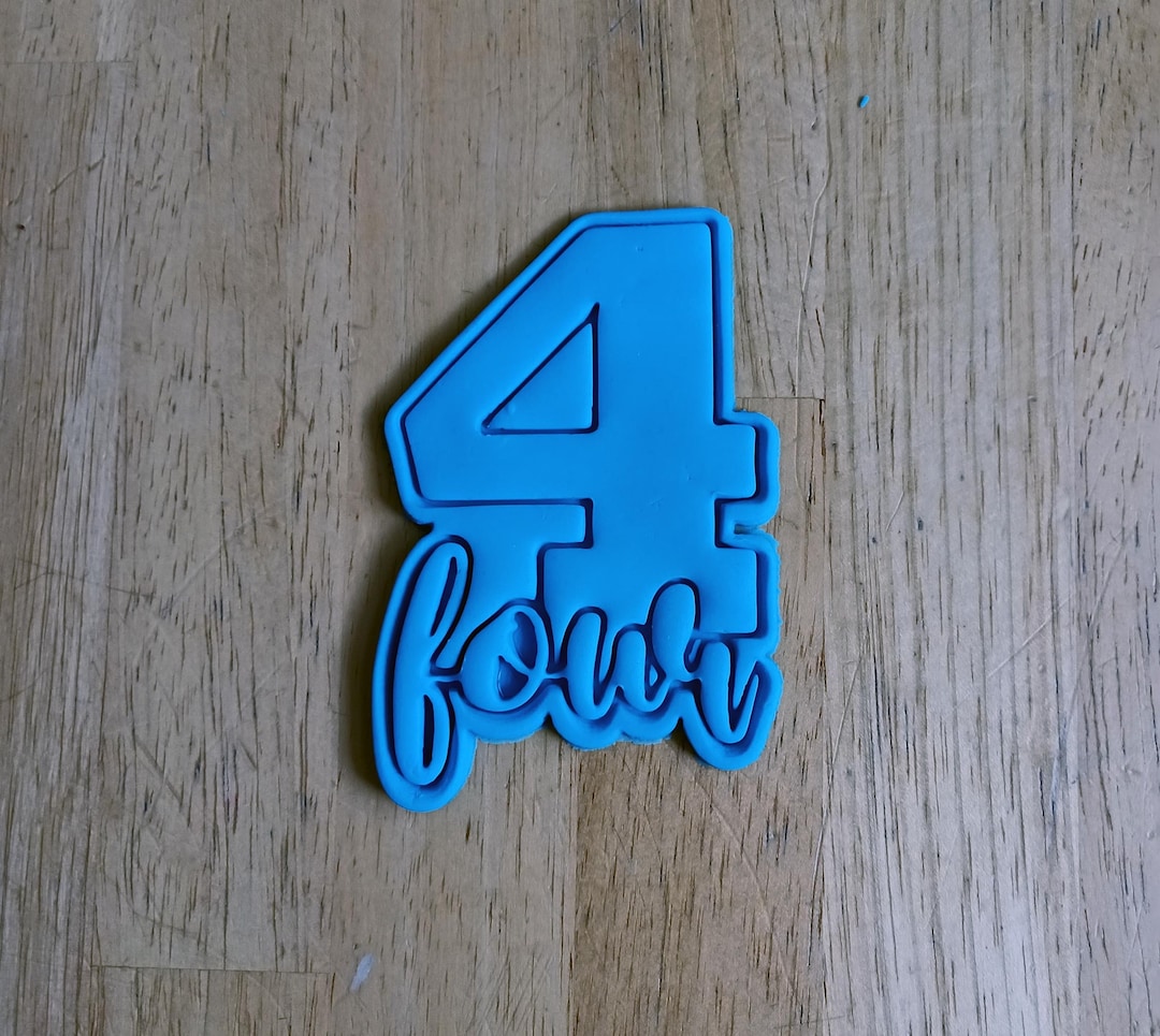Number Four Cookie Cutter (2-piece) - Etsy