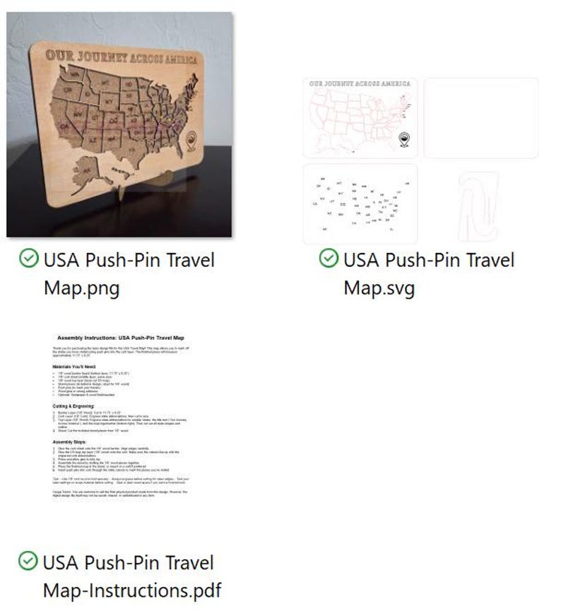 USA Push-pin Travel Map SVG | Laser Cut File With Stand | US States ...