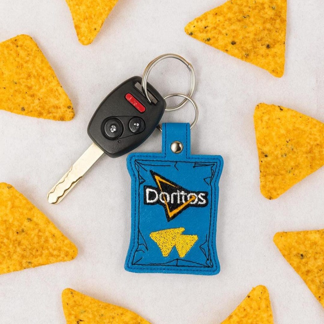Embroidered Zesty Ranch Triangles Key Chain - Etsy