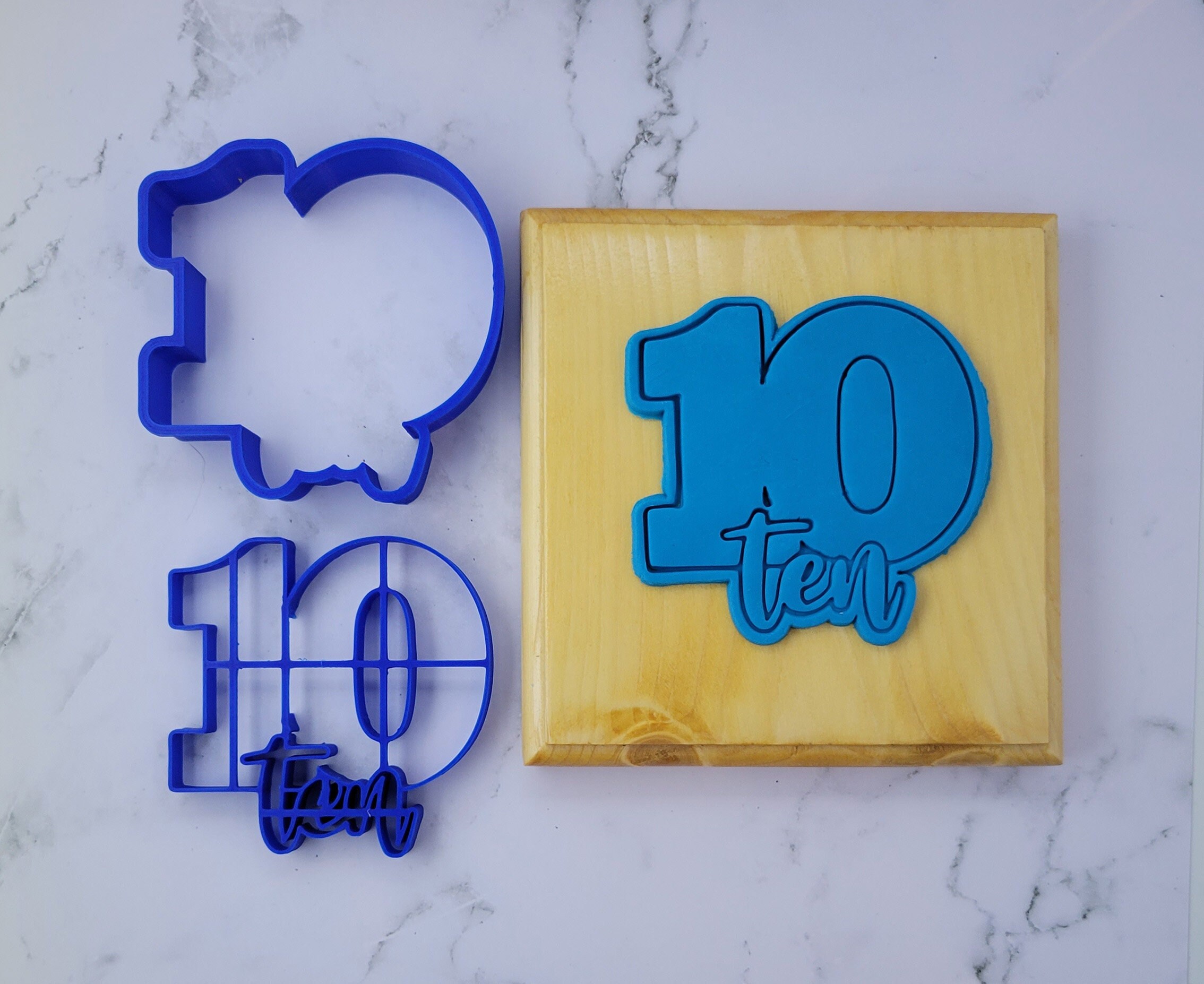 Number Ten Cookie Cutter 2-piece - Etsy