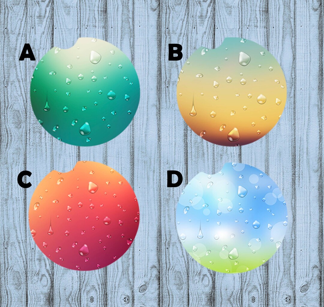 Water Drops Car Coasters * Cup Holder Coasters * Cup Coasters * Mix ...