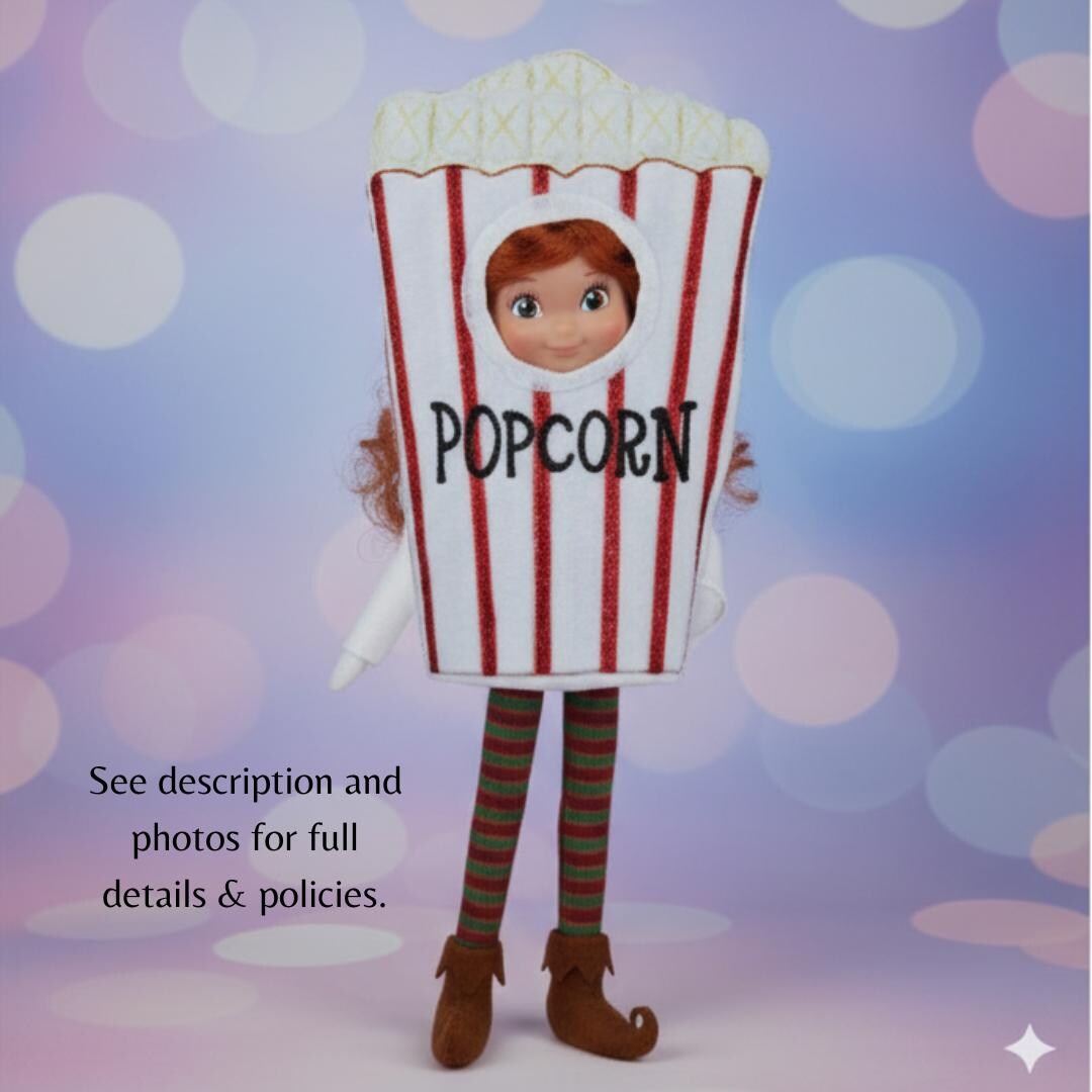 Popcorn Elf Costume, Embroidered - Etsy