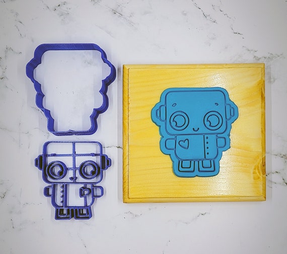 Cute Robot Cookie Cutter 2-piece - Etsy