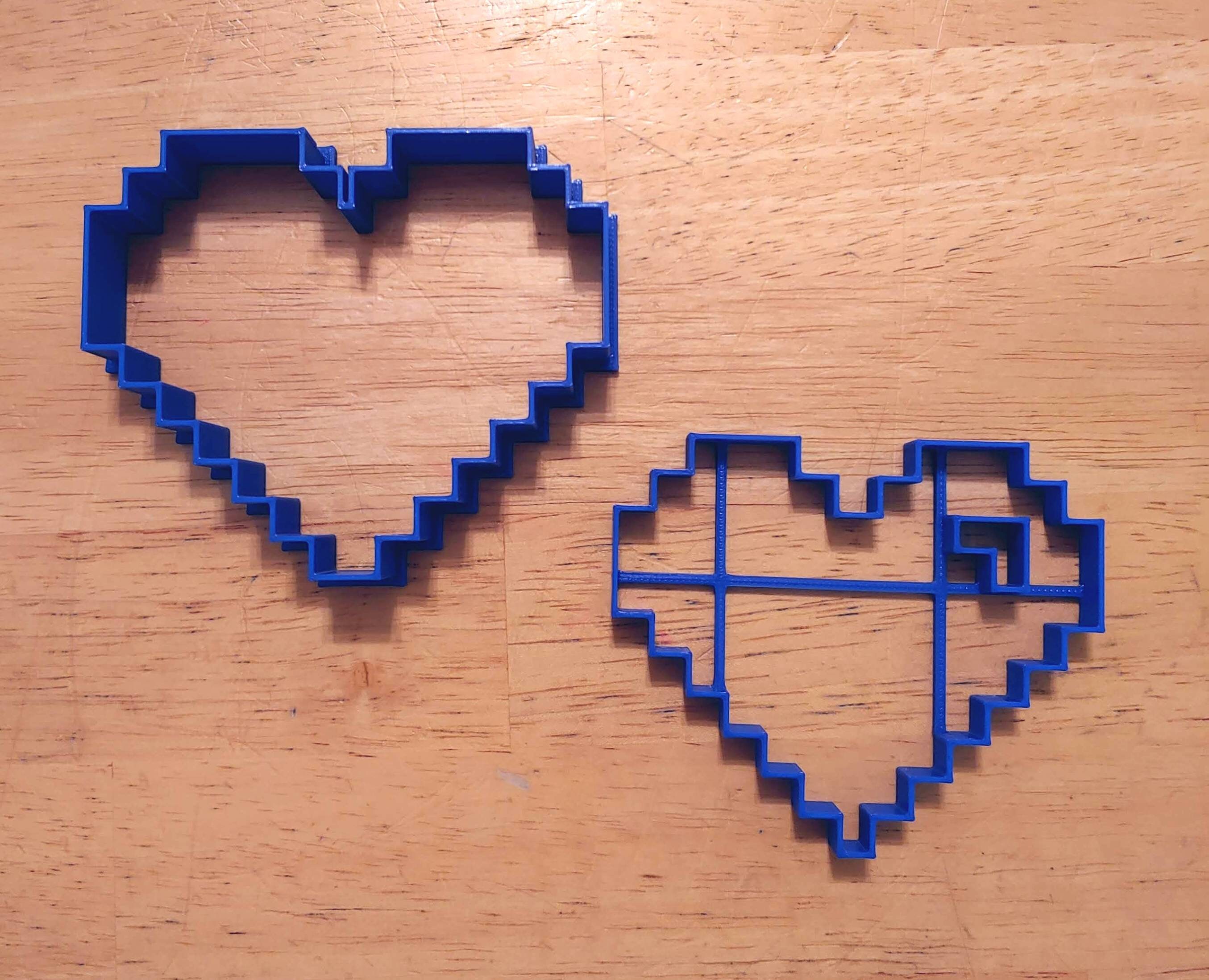 8 Bit Pixel Heart Cookie Cutter 2-Piece | Etsy