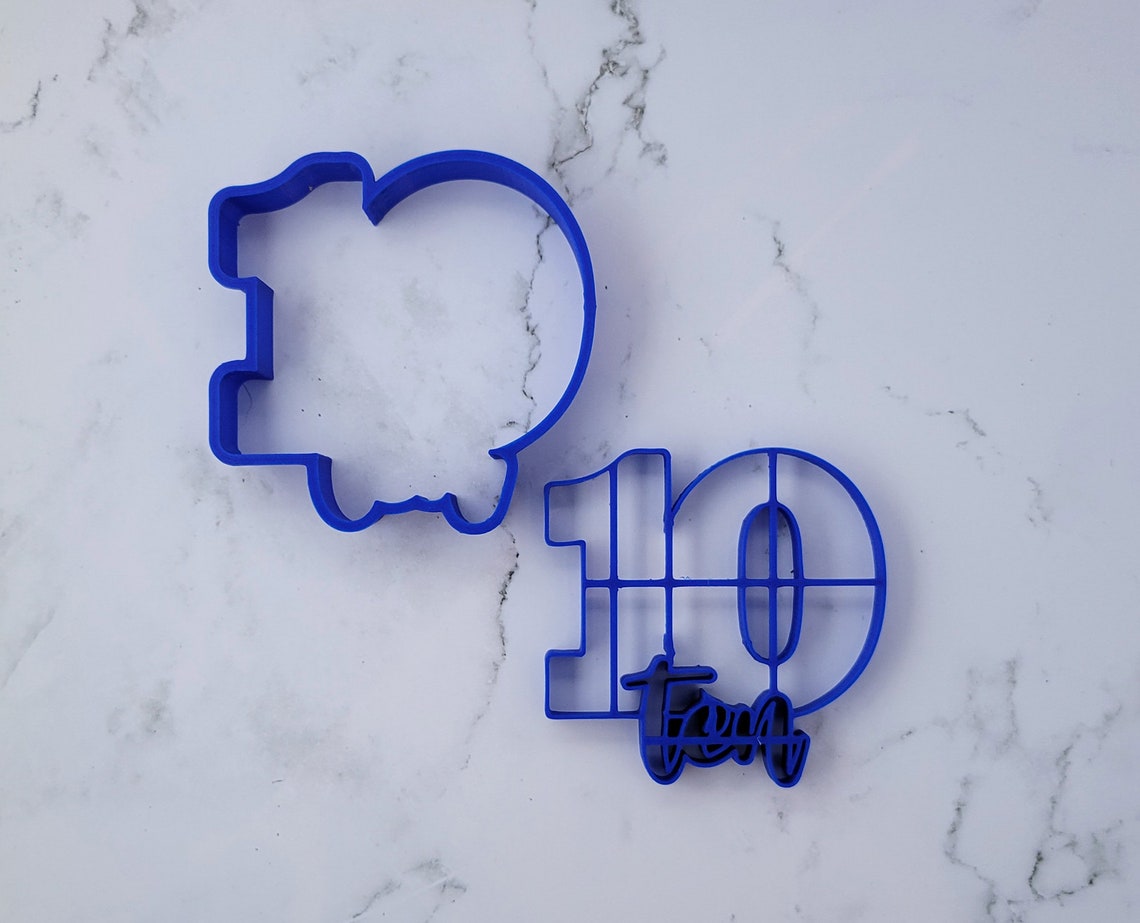 Number Ten Cookie Cutter 2-piece - Etsy
