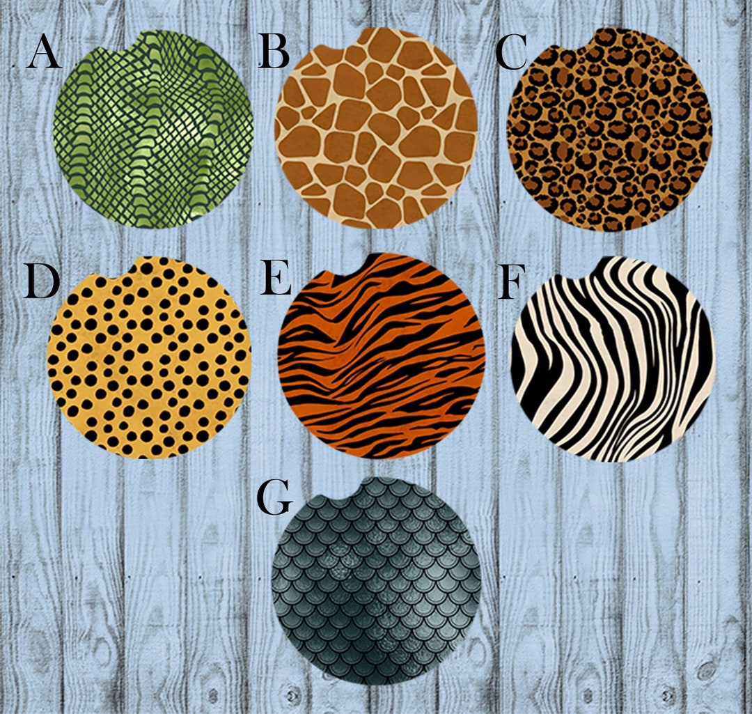 Animal Print Car Coasters * Leopard Print * Cup Holder Coasters * Cup ...