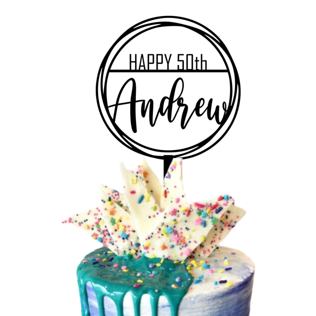 Personalised Birthday Cake Topper Rose Gold Topper Custom Name Cake ...