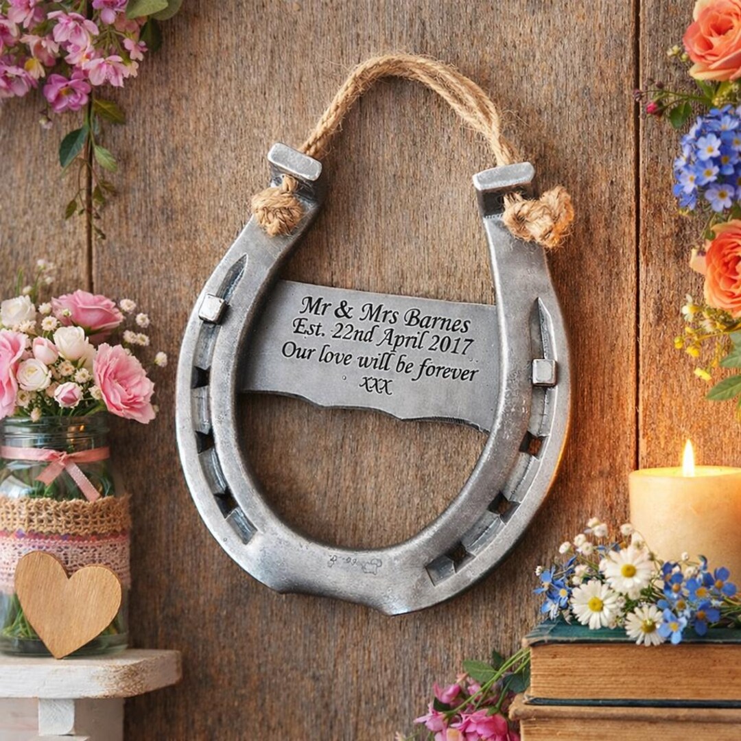 11th Wedding Anniversary Steel Horseshoe | Blacksmith Made ...