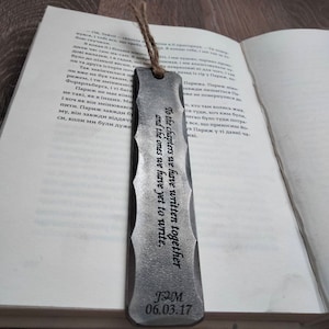 11th Anniversary Gift Steel Bookmark Steel Wedding Hand Forged Steel ...