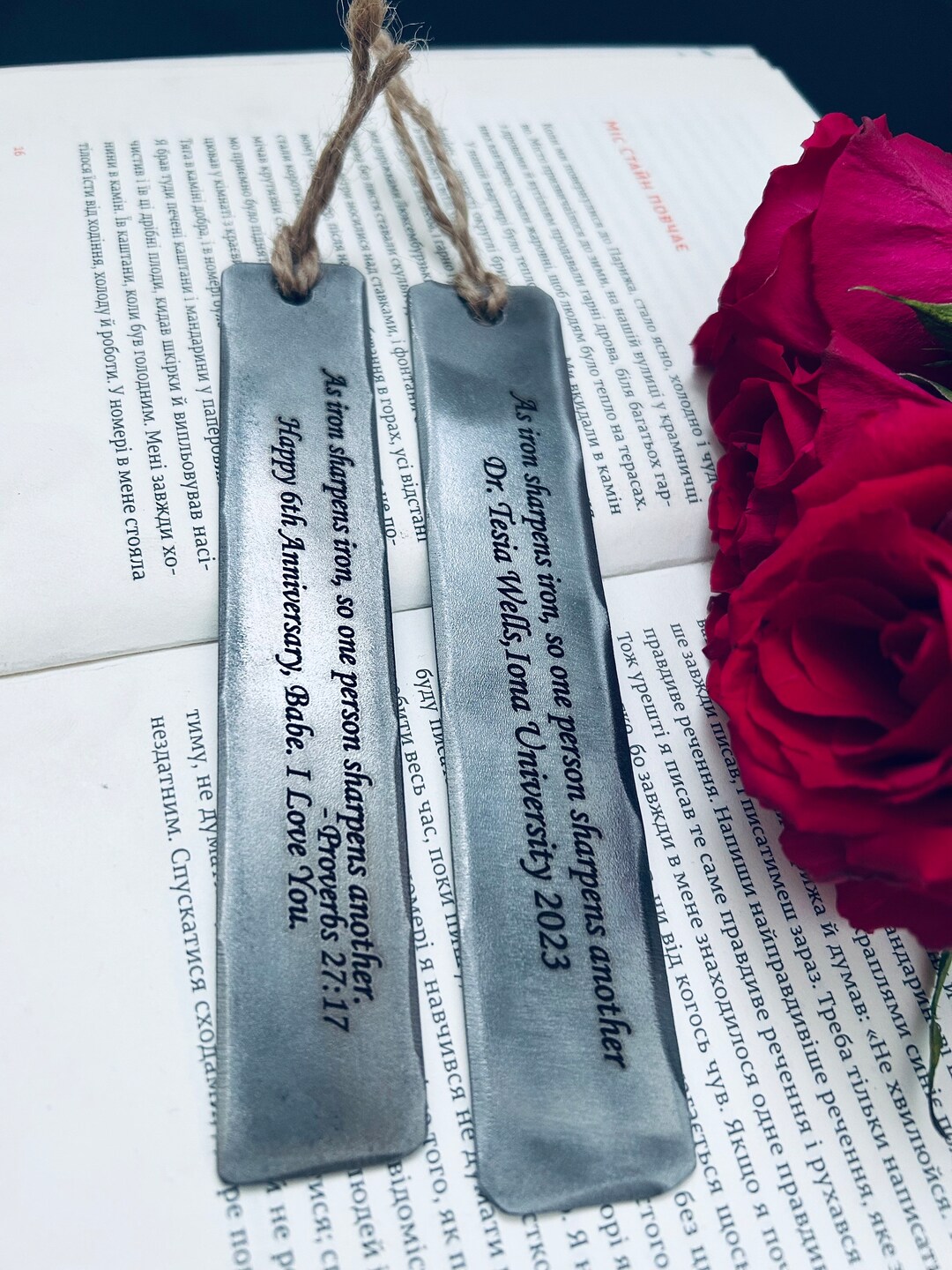 Iron Bookmark - 6th Anniversary Gift - Iron Wedding - Hand Forged Iron ...