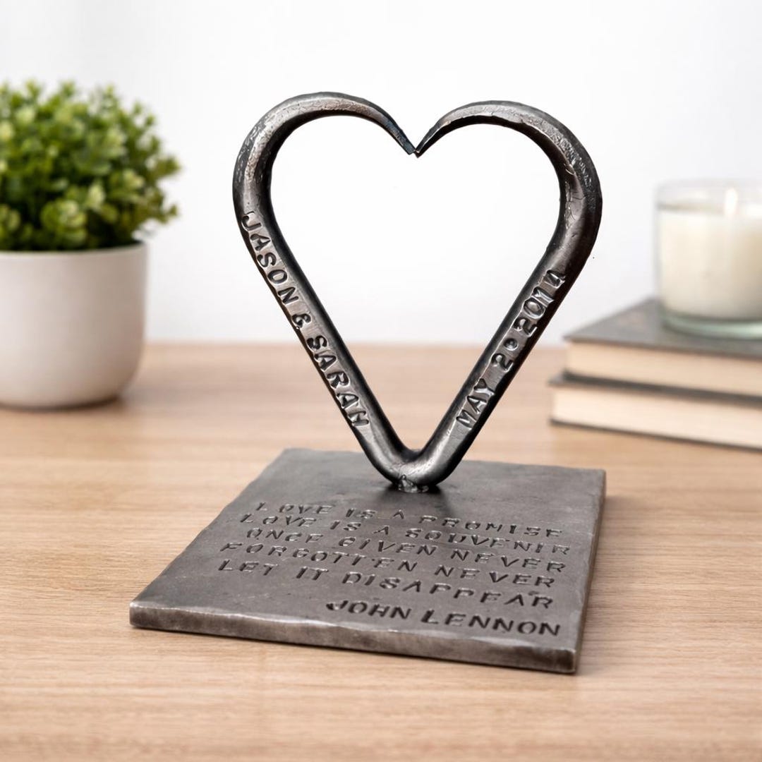 11 Years Together – Personalised Steel Heart | Romantic 11th ...