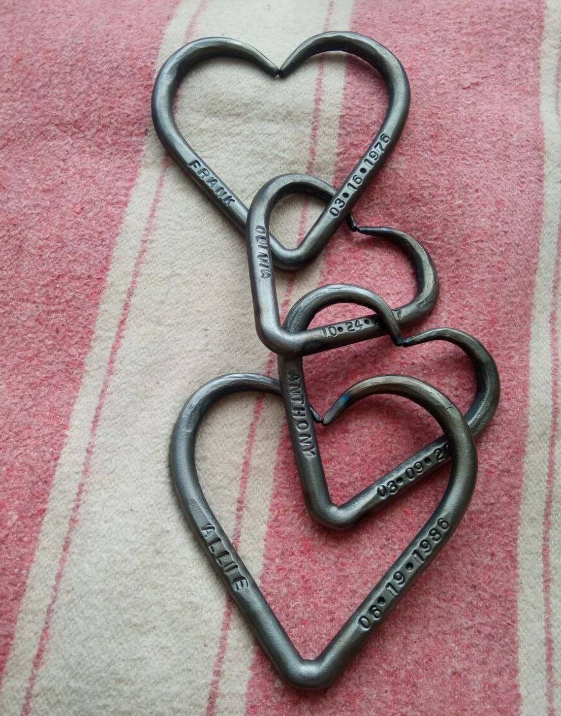 4x Family of Hearts 11th Anniversary Gift for Her Linked - Etsy