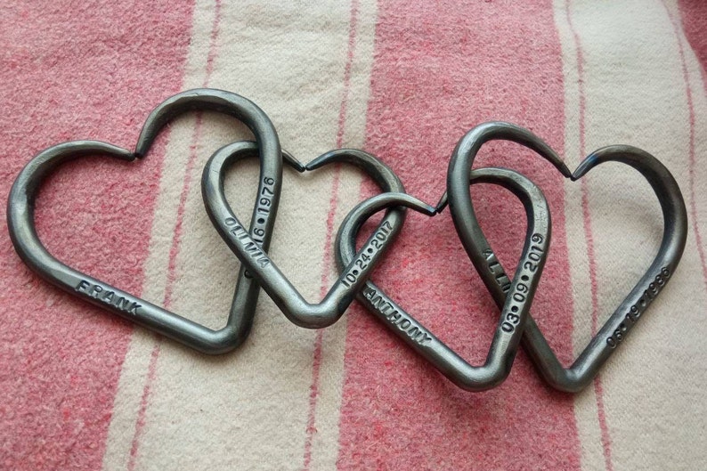 4x Family of Hearts 11th Anniversary Gift for Her Linked - Etsy