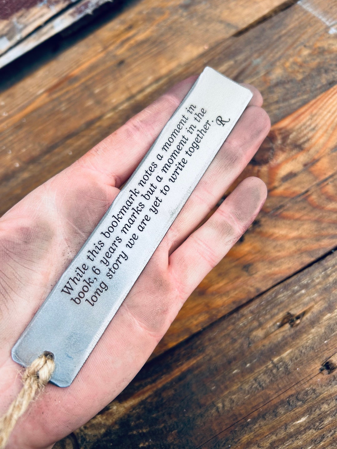 Blacksmith Made Bookmark Personalized Tin Bookmark 10th Anniversary ...