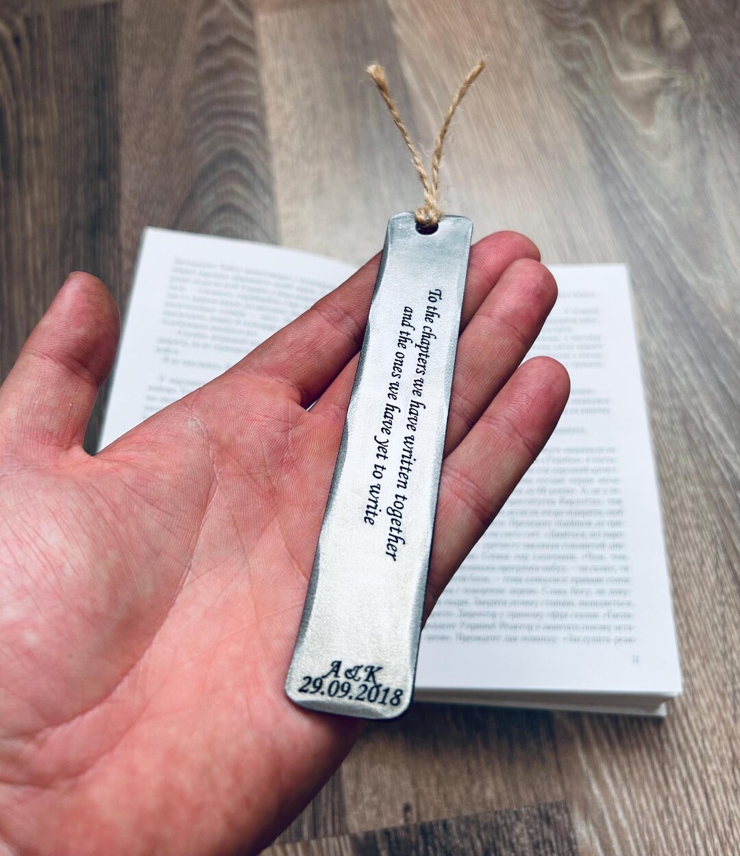 11th Anniversary Gift Steel Bookmark Steel Wedding Hand Forged Steel ...