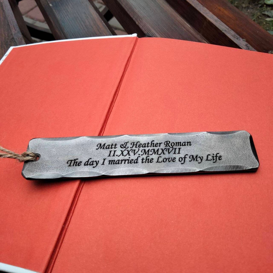 Hand Forged Steel Bookmark – Personalized Anniversary Gift - Etsy