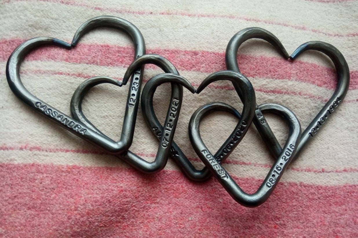 5x Family of Hearts 11th Year Anniversary Steel Wedding - Etsy